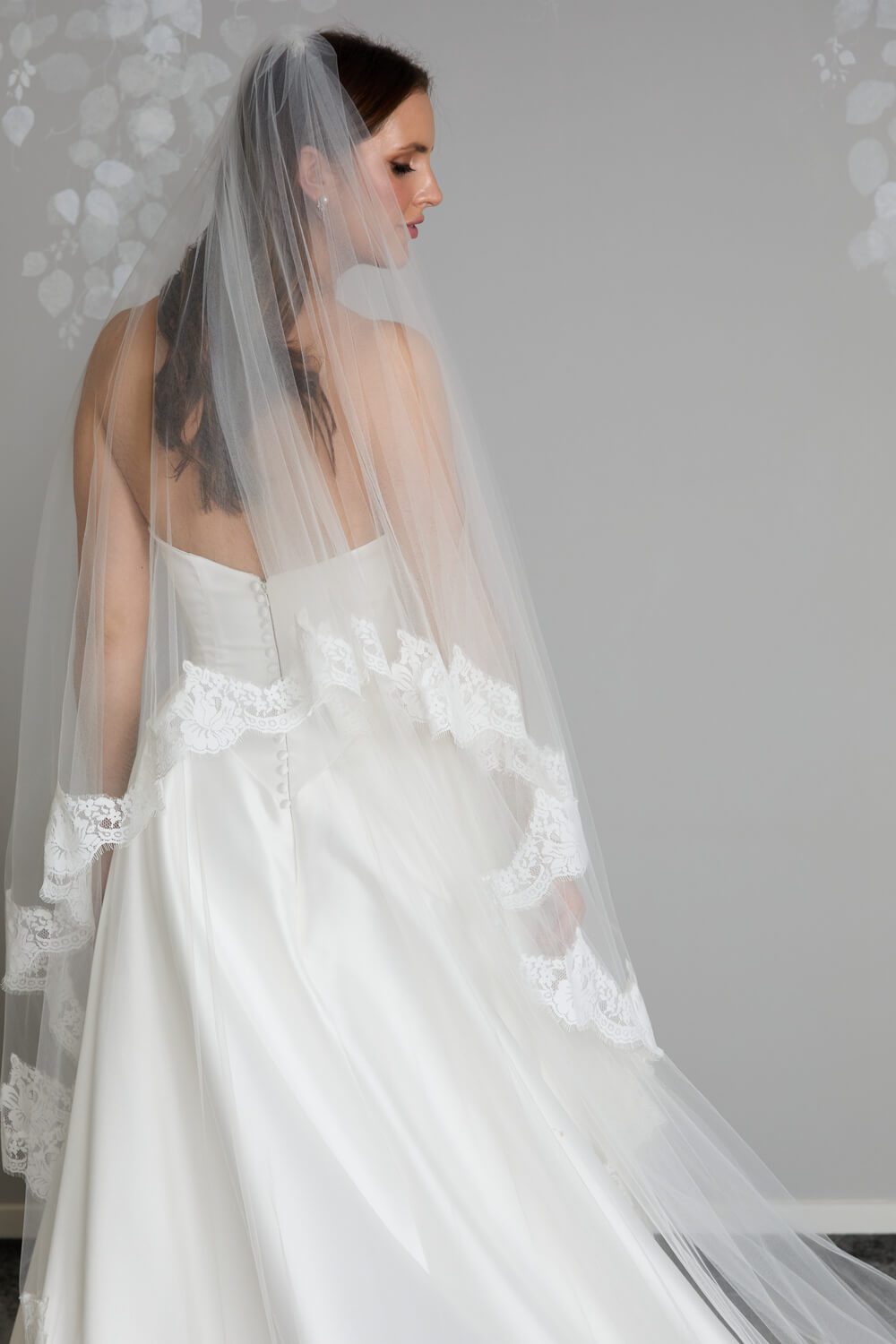 Lamia Two-Tier Blusher Veil | Chantilly Lace Bridal Veil